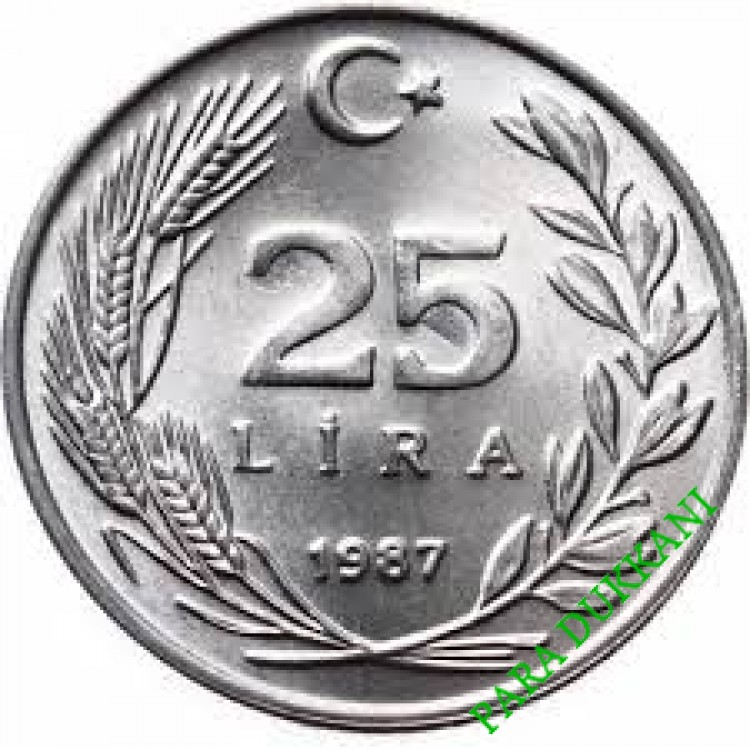 25 Lira 1987 Çil PDB135 Alüminyum