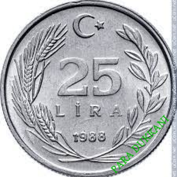 25 Lira 1988 Çil PDB136 Alüminyum